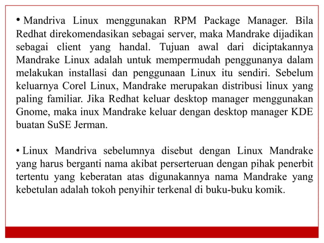 Keistimewaan Mandrake(Mandriva) | PPT