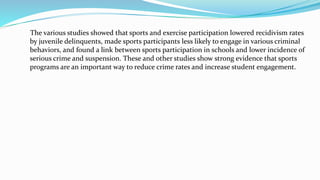 The Impact of Sports on Criminal Behavior | PPTX