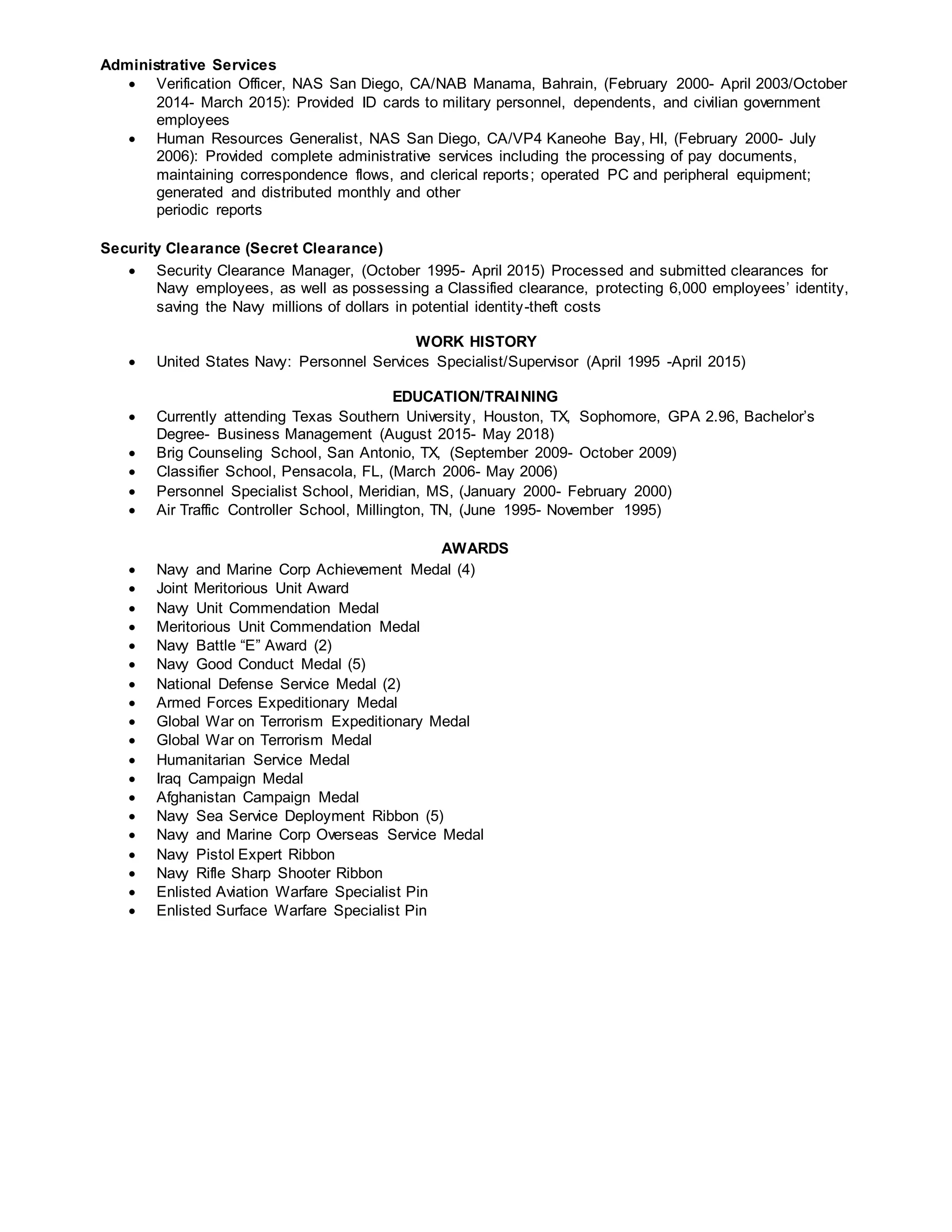 The Resume of Keith D. Goffney | DOCX