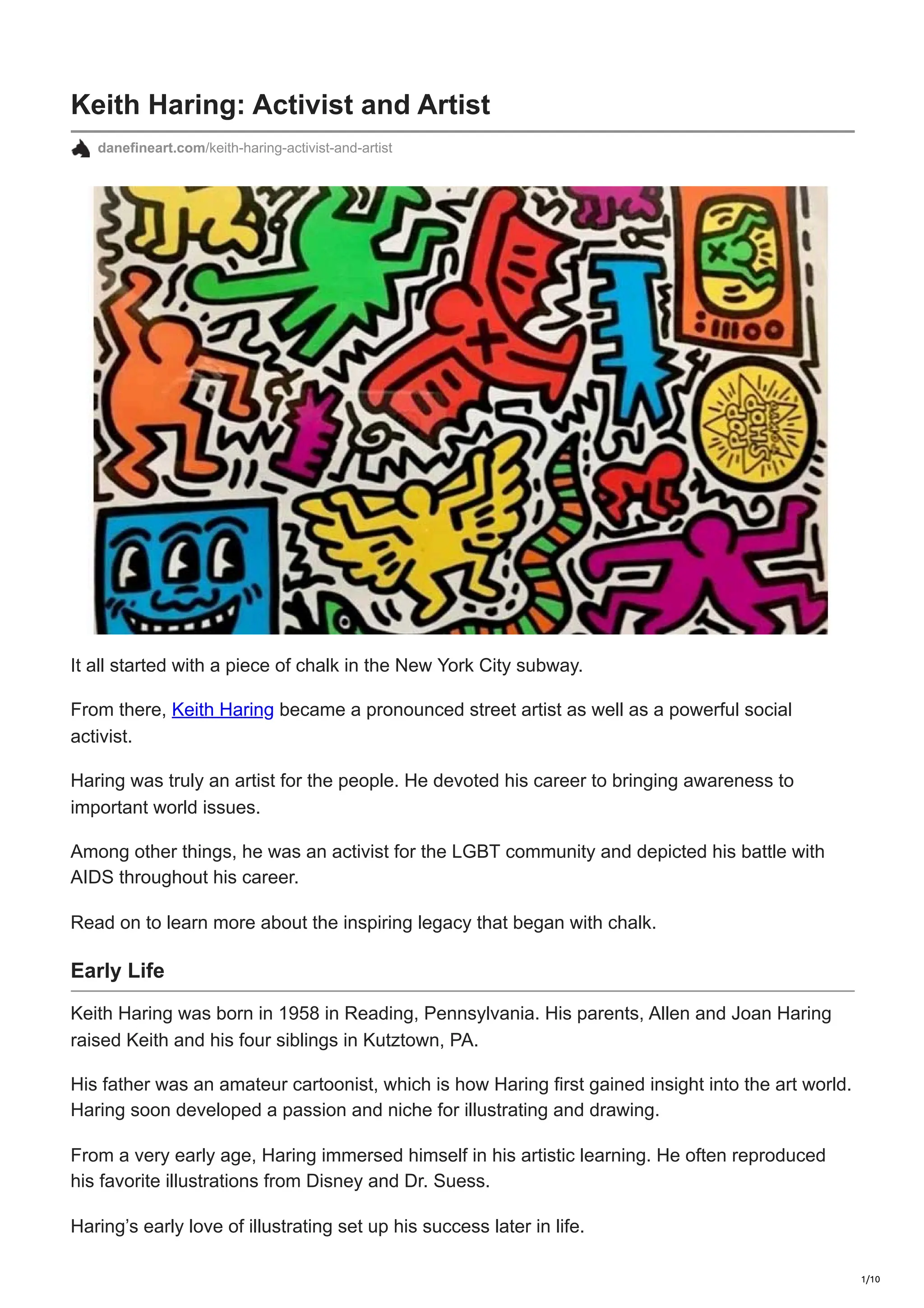 Keith Haring Activist and Artist - Dane Fine Art | PDF