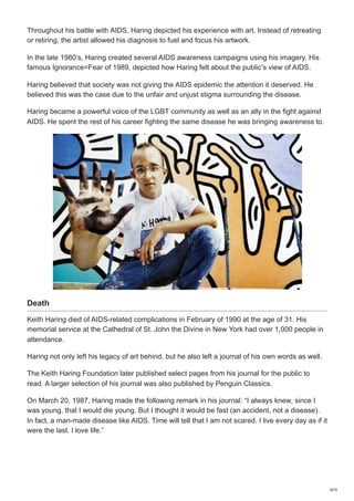 Keith Haring Activist and Artist - Dane Fine Art | PDF