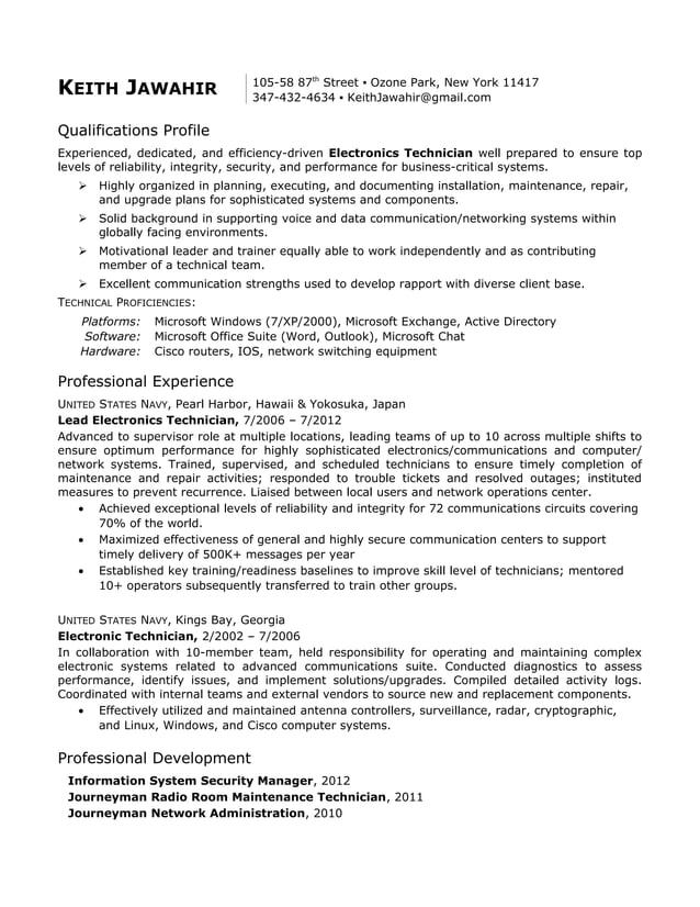 Keith jawahir resume | DOC