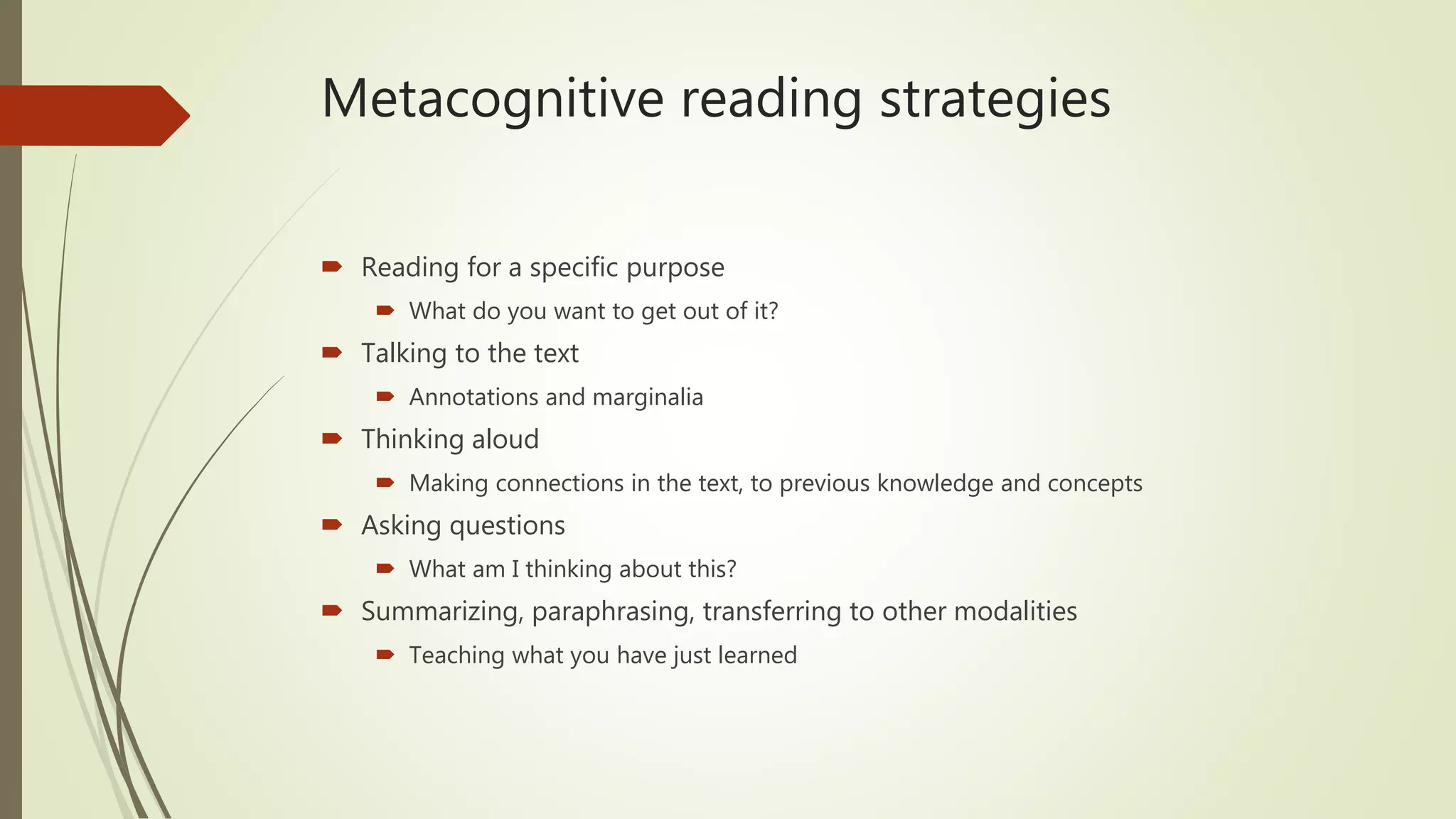 Metacognitive Reading Strategies | PPTX