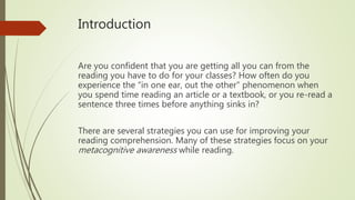 Metacognitive Reading Strategies | PPTX