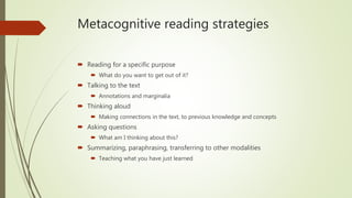 Metacognitive Reading Strategies | PPTX