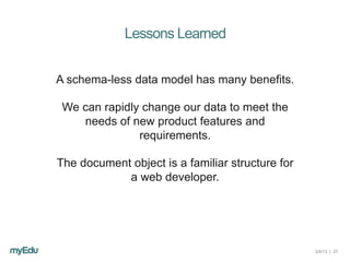 Rapid Development with Schemaless Data Models | PPT