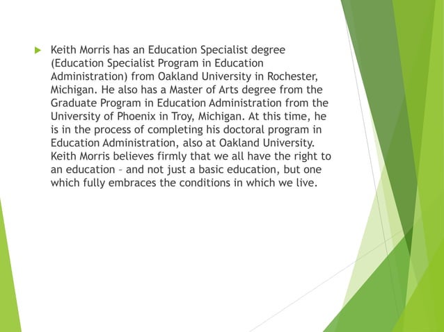 Keith morris, principal and educator | PPT