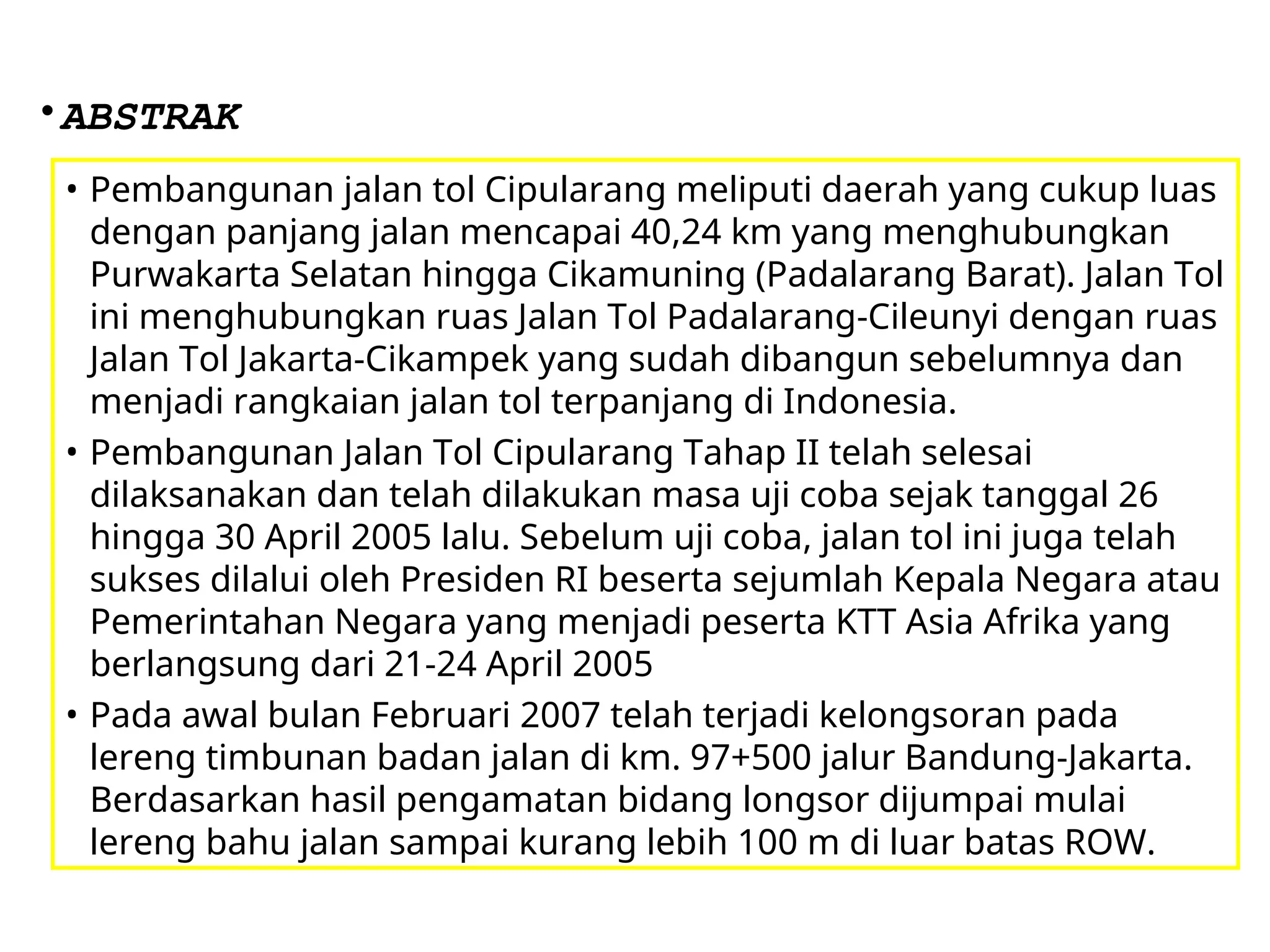 KEJADIAN RETAK RIGID PAVEMENT JALAN TOL CIPULARANG.ppt