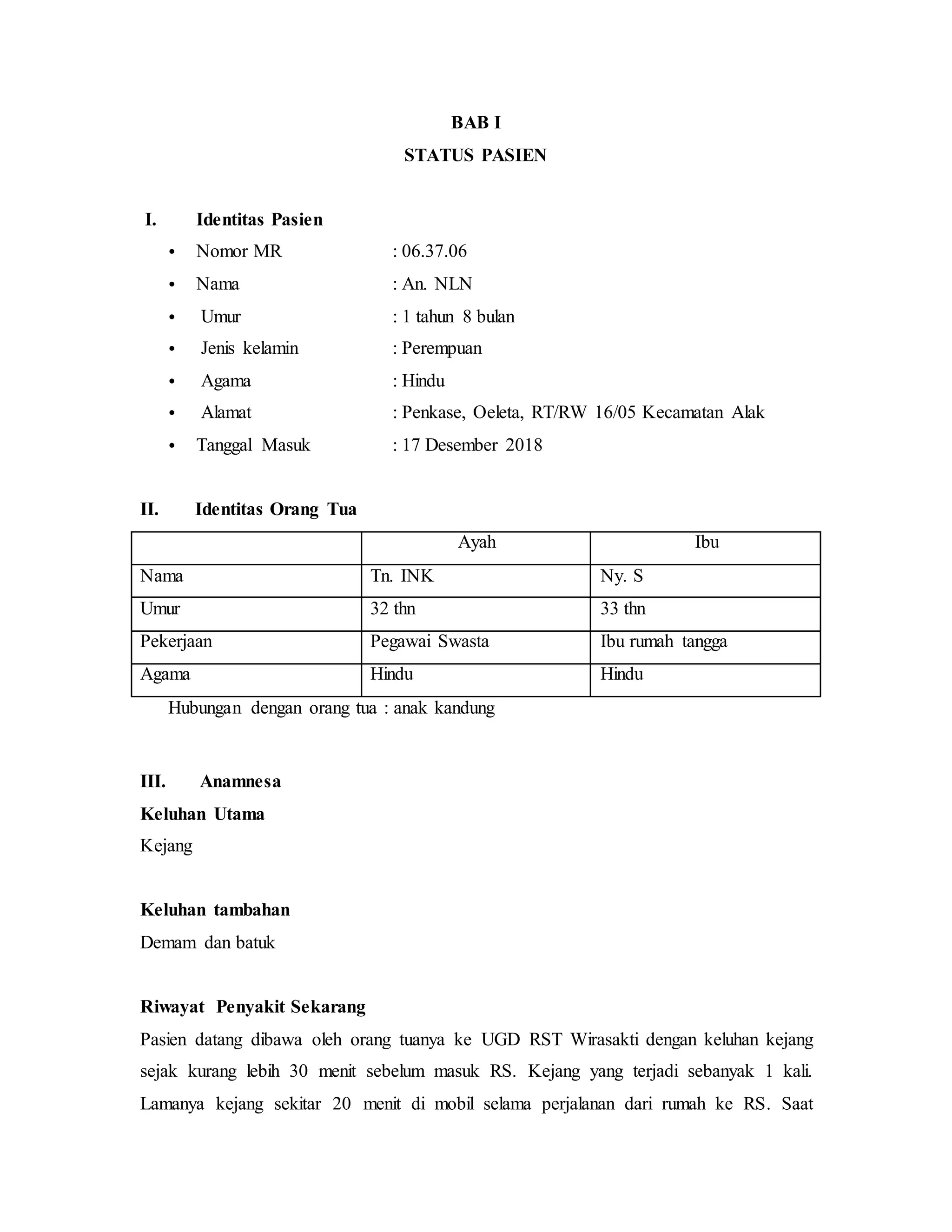 Kejang demam kompleks | DOCX