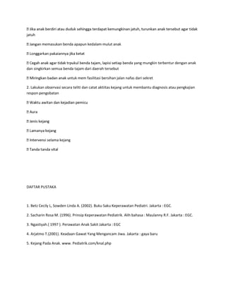 Kejang demam pada anak AKPER PEMKAB MUNA | DOCX