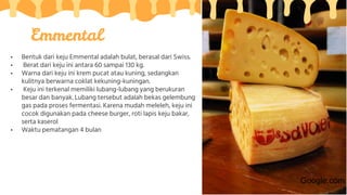 macam-macam jenis keju serta olahannya dalam makanan | PPTX