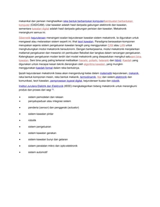Kejuruteraan mekatronik wikipedia | DOC