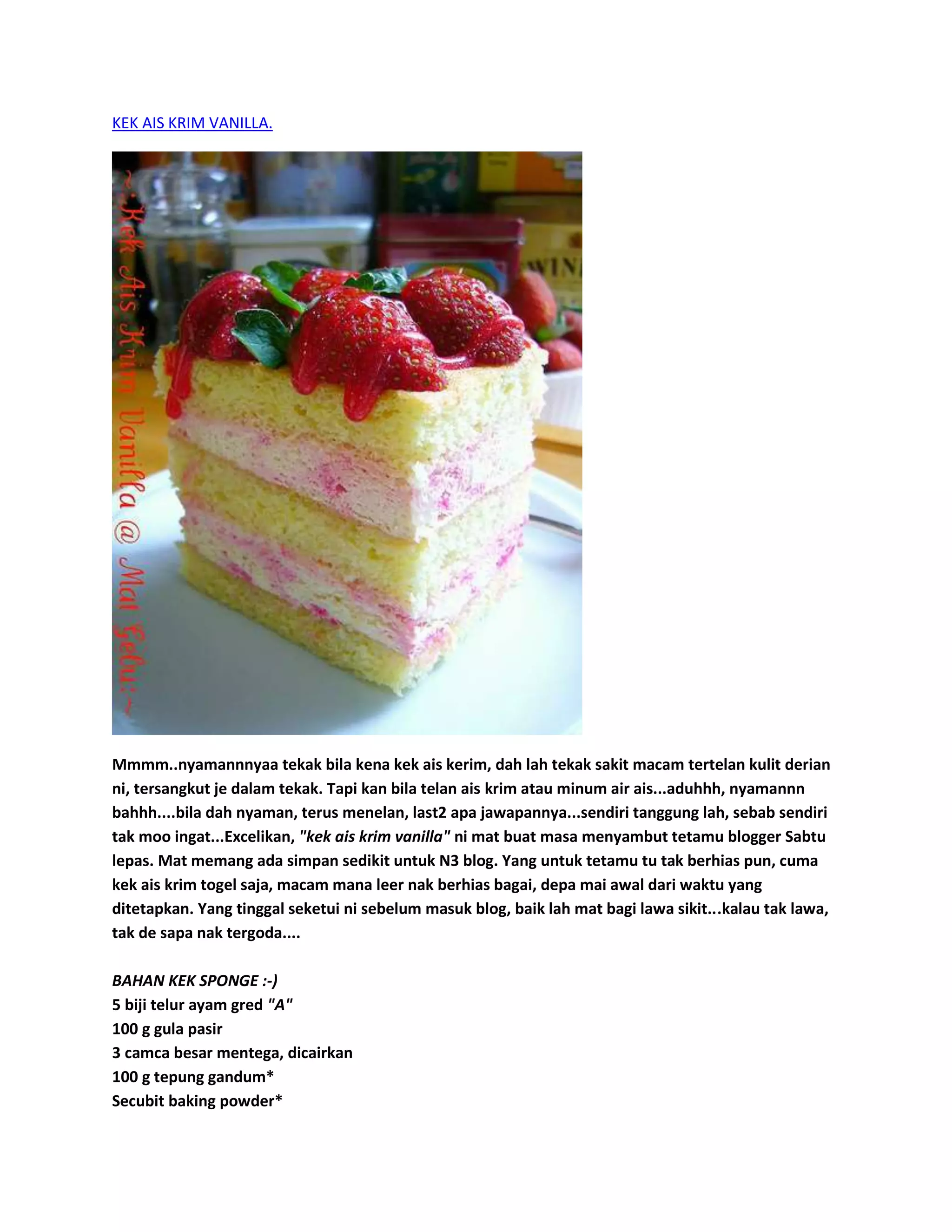 Kek ais krim vanilla 2 | DOCX