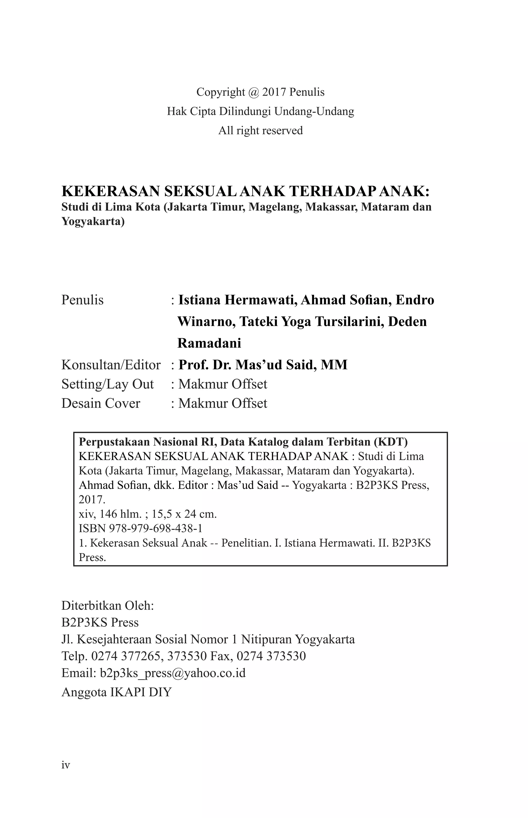 Kekerasan Seksual Anak Terhadap Anak | PDF