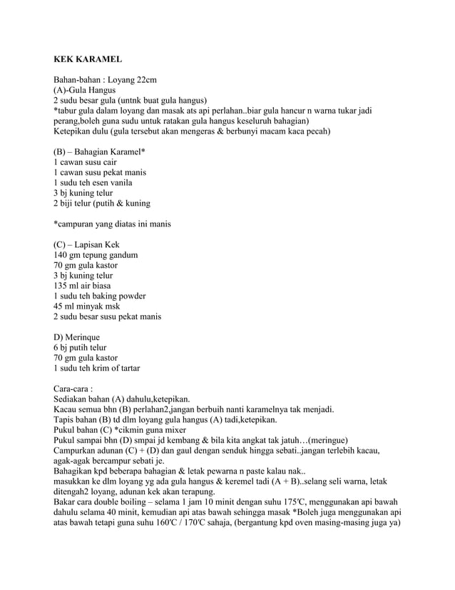 Kek karamel | PDF