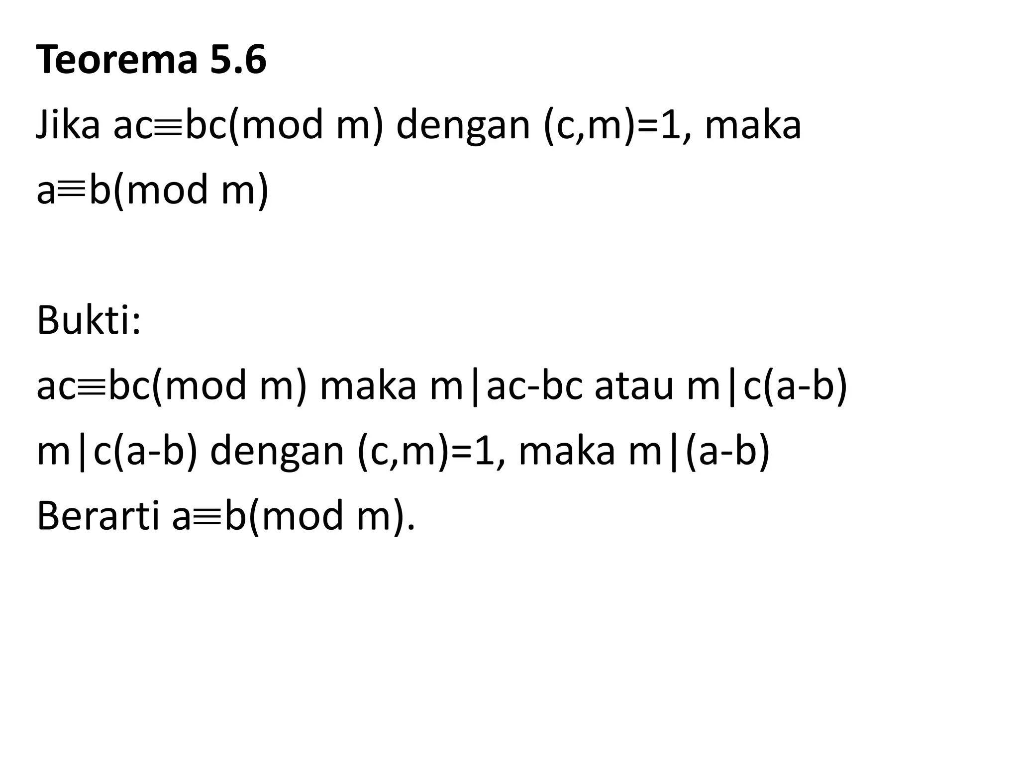 Teori Bilangan Kekongruenan pada bilangan | PPTX