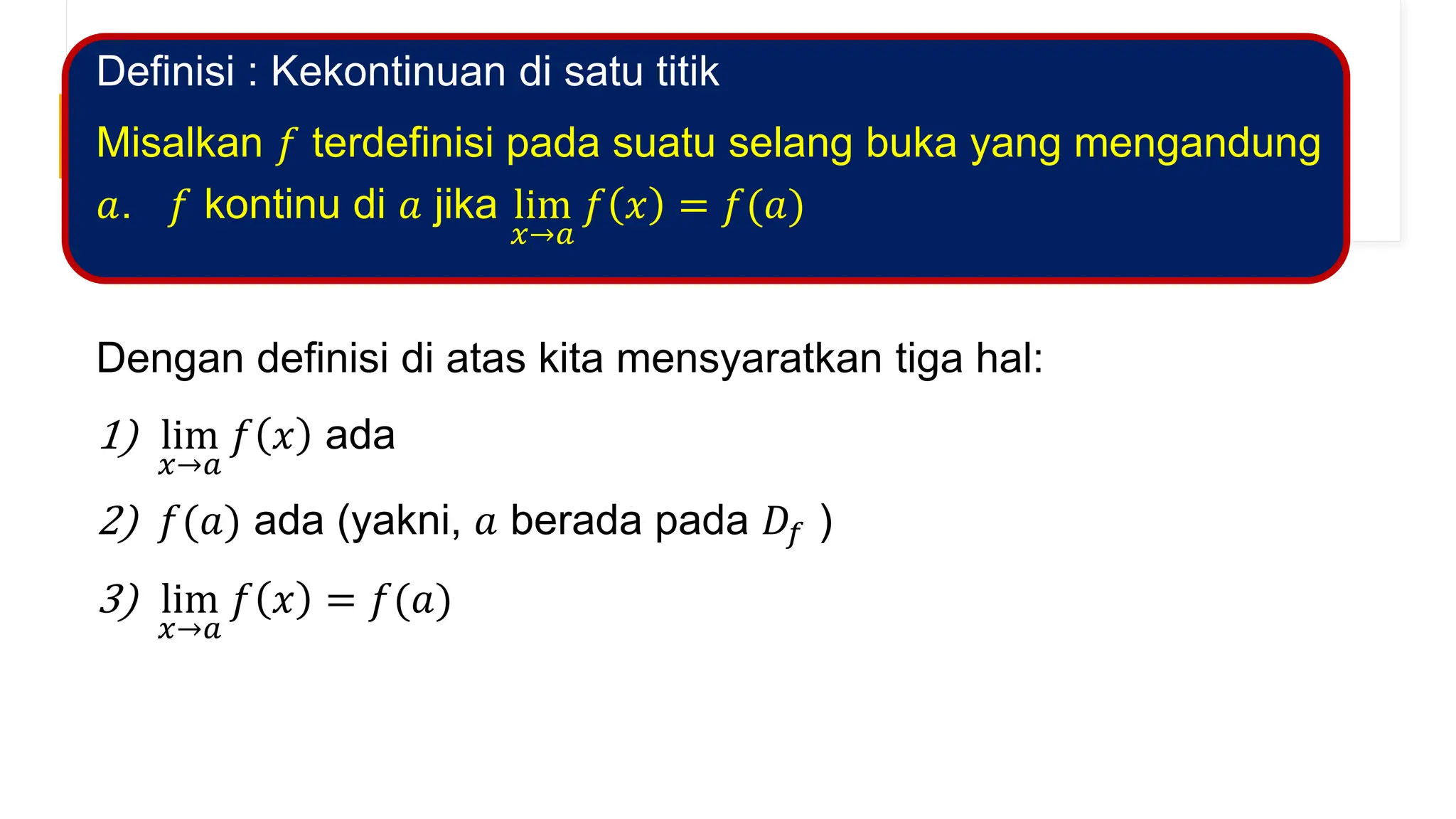 Kekontinuan Pada Titik Materi Kalkulus Turunan | PPT