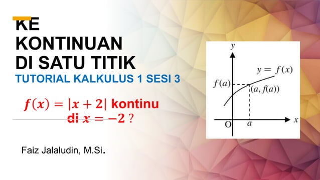 Kekontinuan Pada Titik Materi Kalkulus Turunan | PPT