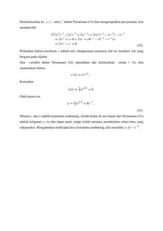 Akar Kompleks dan Akar berulang PD orde 2 | DOCX