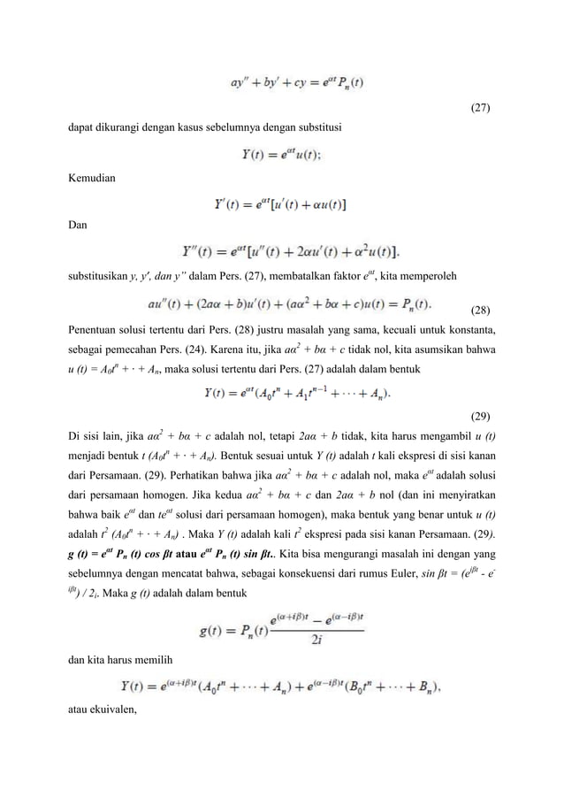 Persamaan Nonhomogen ; Metode Koefisien Tak ditentukan | DOCX