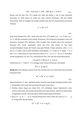 Persamaan Nonhomogen ; Metode Koefisien Tak ditentukan | DOCX