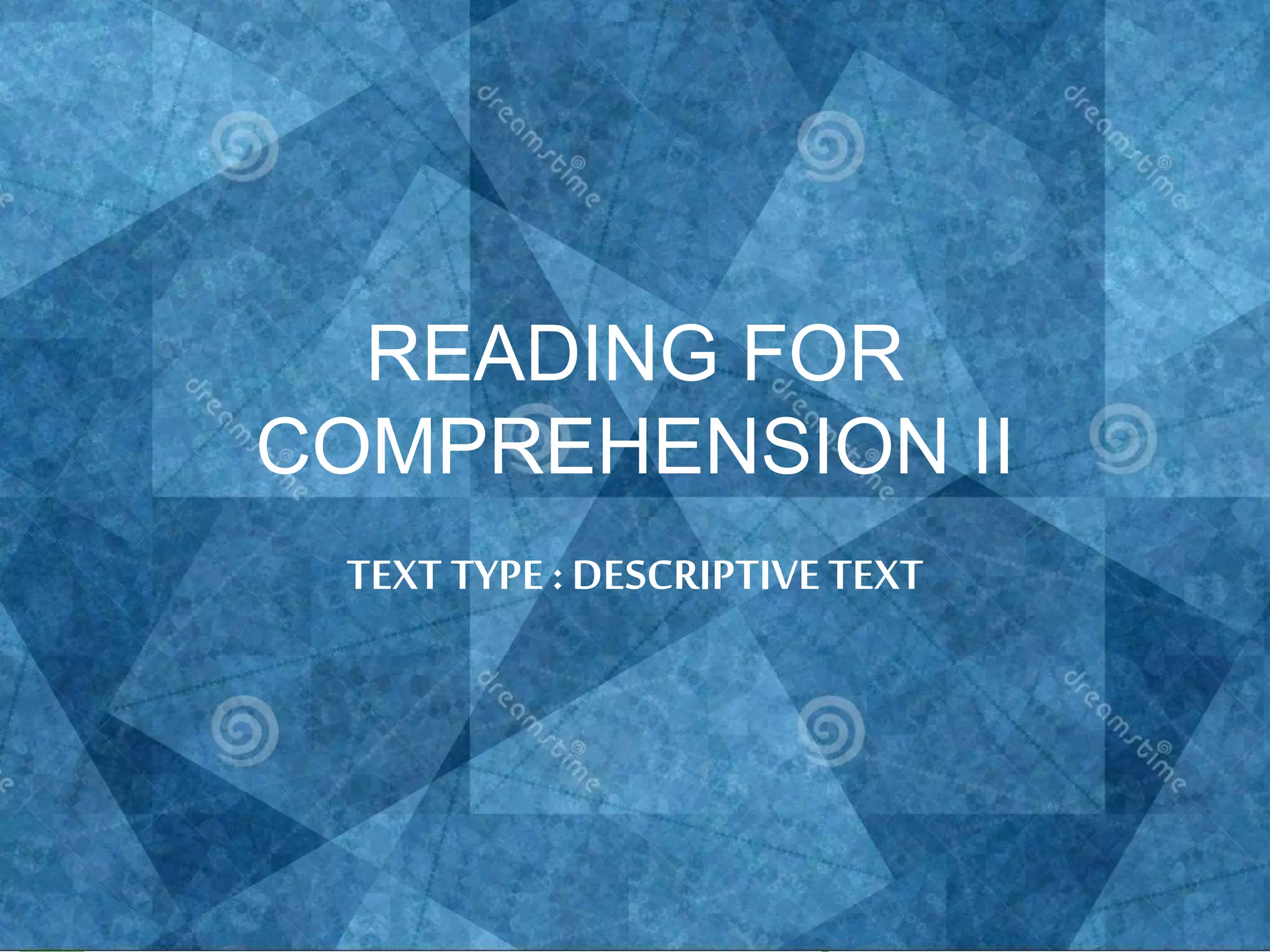 Descriptive text english education UIN SGD | PPT