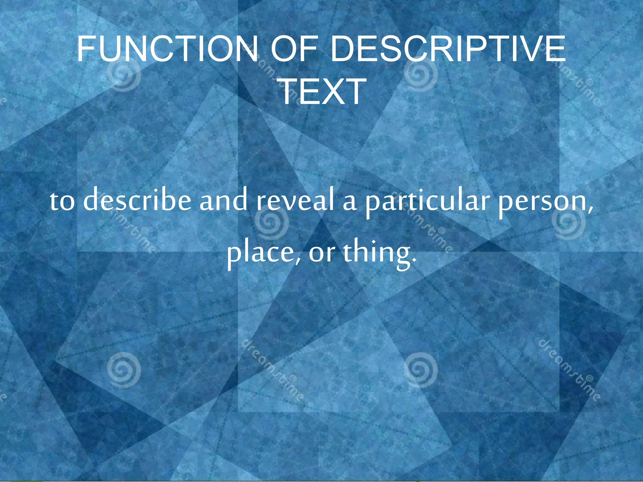 Descriptive text english education UIN SGD | PPT
