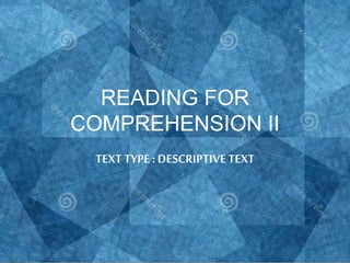 Descriptive text english education UIN SGD | PPT