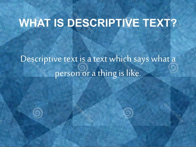 Descriptive text english education UIN SGD | PPT