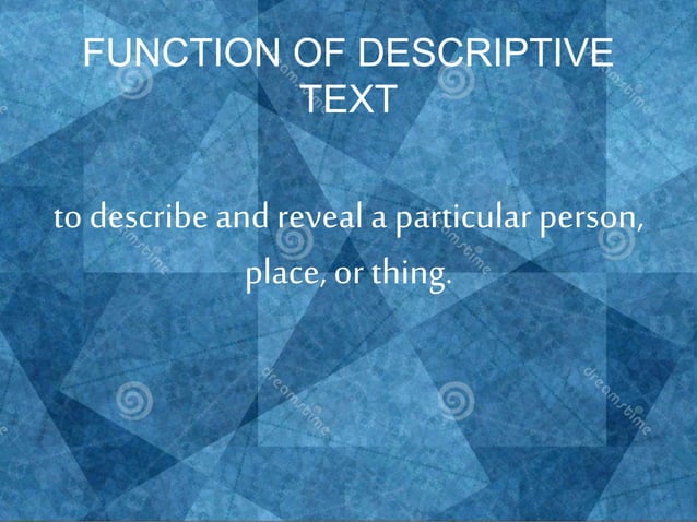 Descriptive text english education UIN SGD | PPT