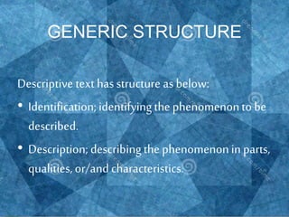 Descriptive text english education UIN SGD | PPT