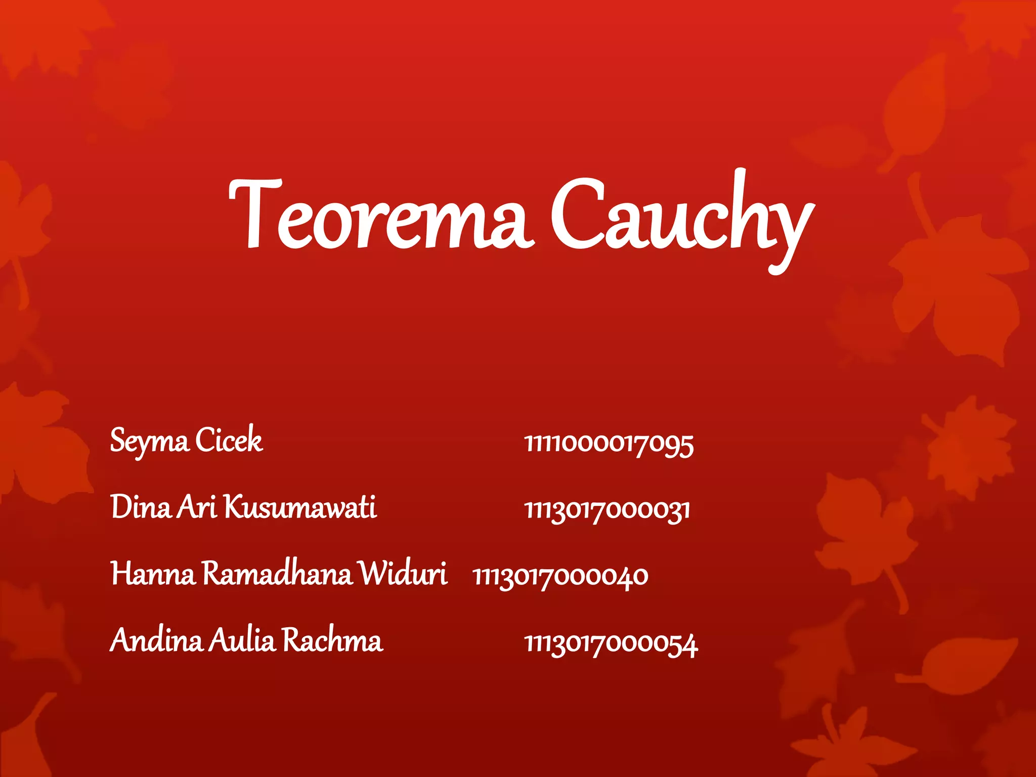 Teorema Nilai Rata-Rata Cauchy | PPTX