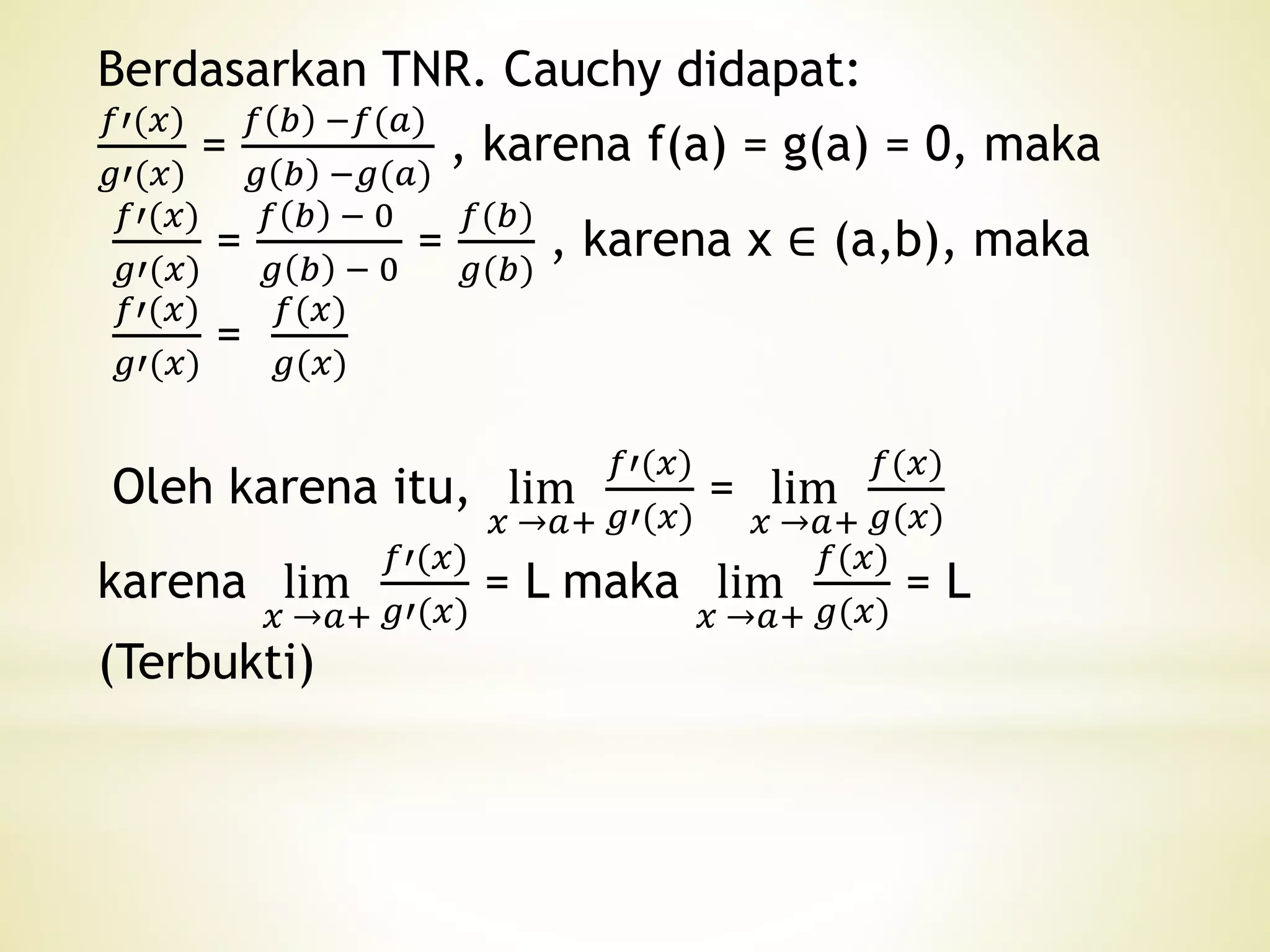 Teorema Nilai Rata-Rata Cauchy | PPTX