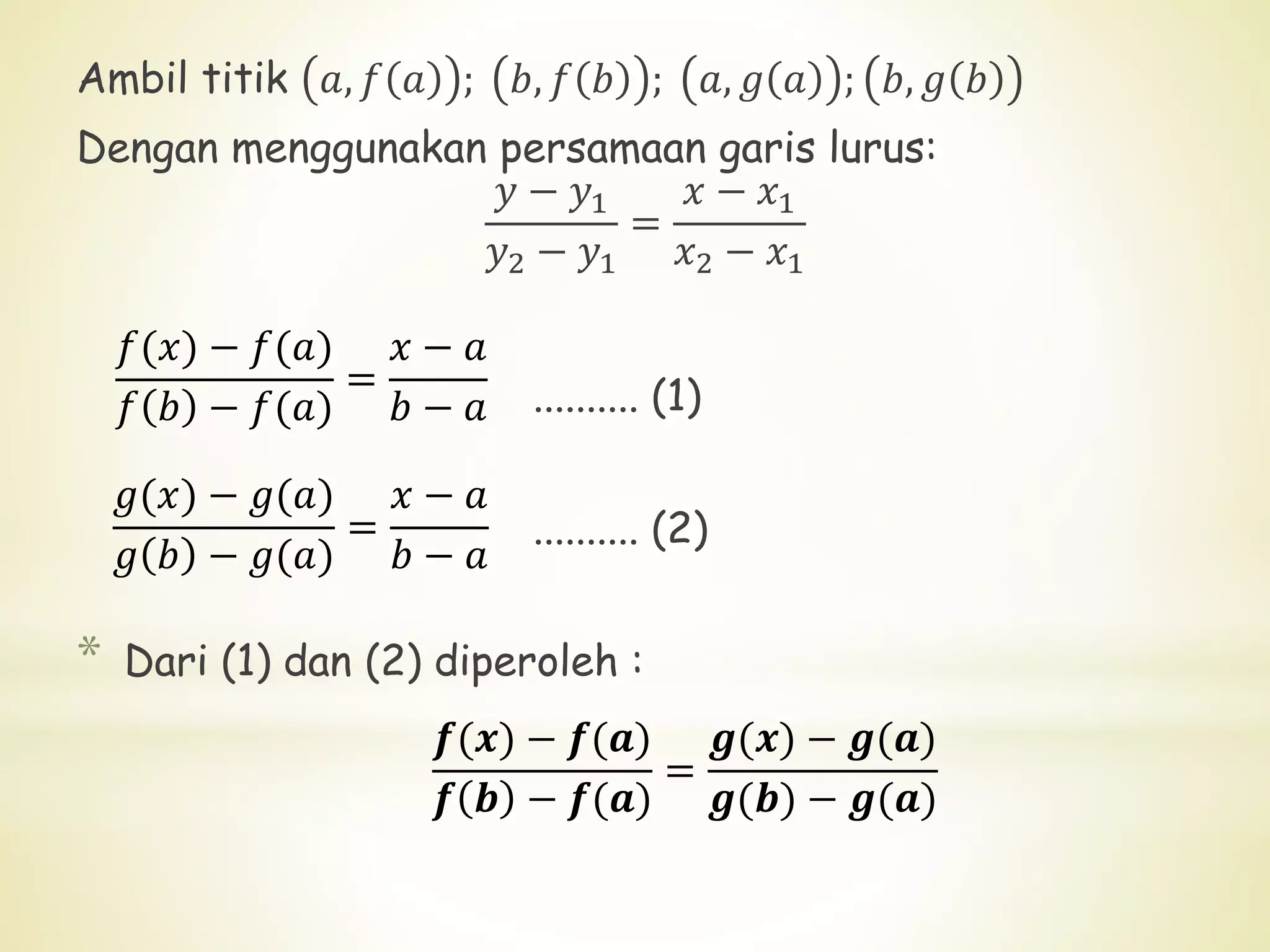 Teorema Nilai Rata-Rata Cauchy | PPTX