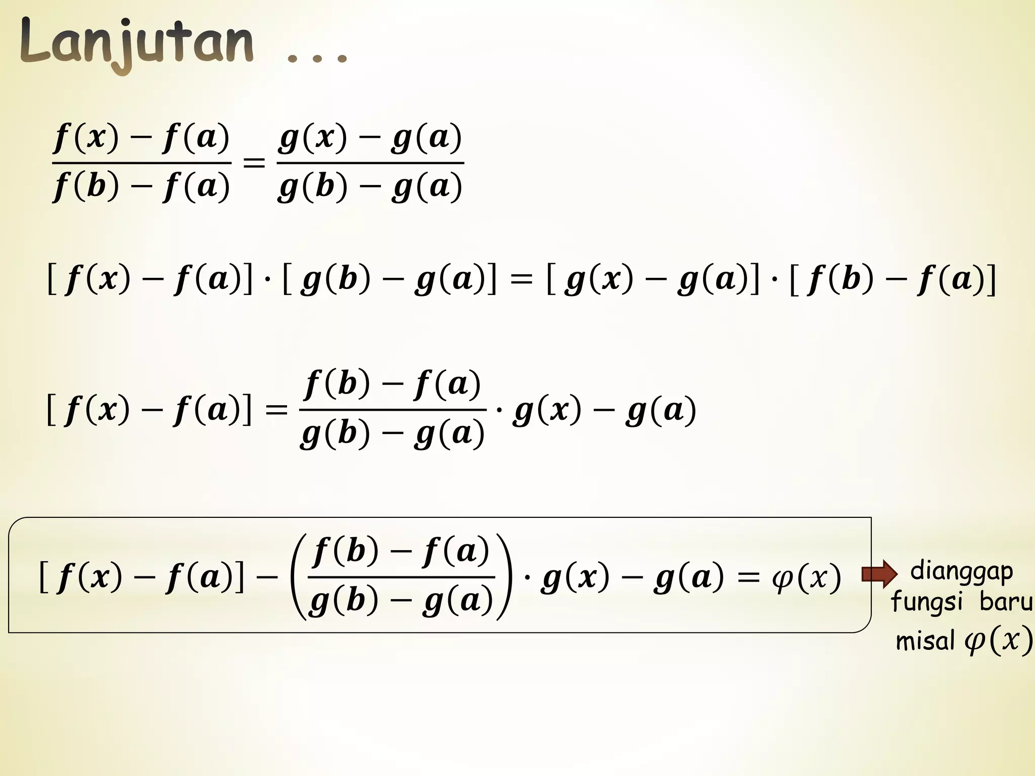 Teorema Nilai Rata-Rata Cauchy | PPTX