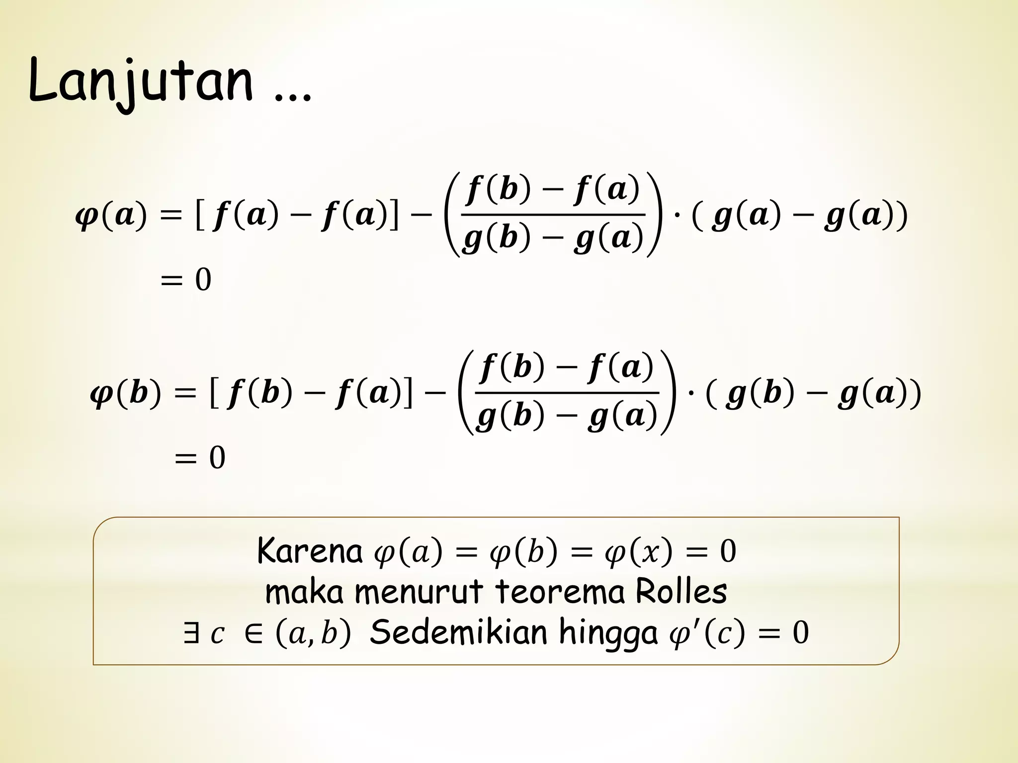 Teorema Nilai Rata-Rata Cauchy | PPTX