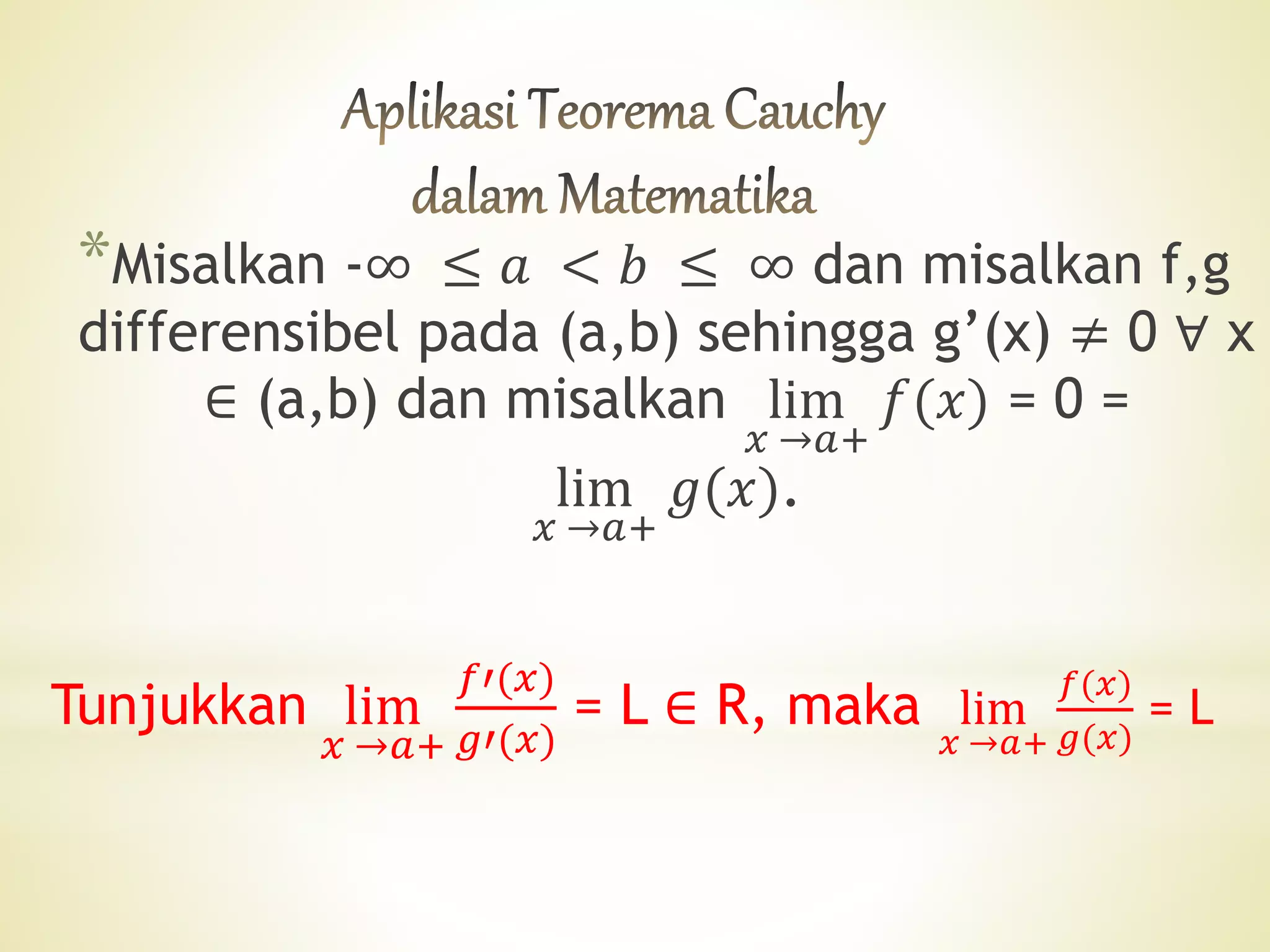 Teorema Nilai Rata-Rata Cauchy | PPTX