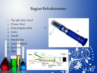 Refraktometer (Fungsinya,Jenisnya dan kalibrasinya) | PPTX
