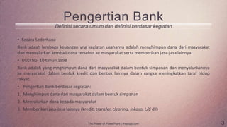 PPT pengertian, asal, usul dan Jenis Bank | PPTX