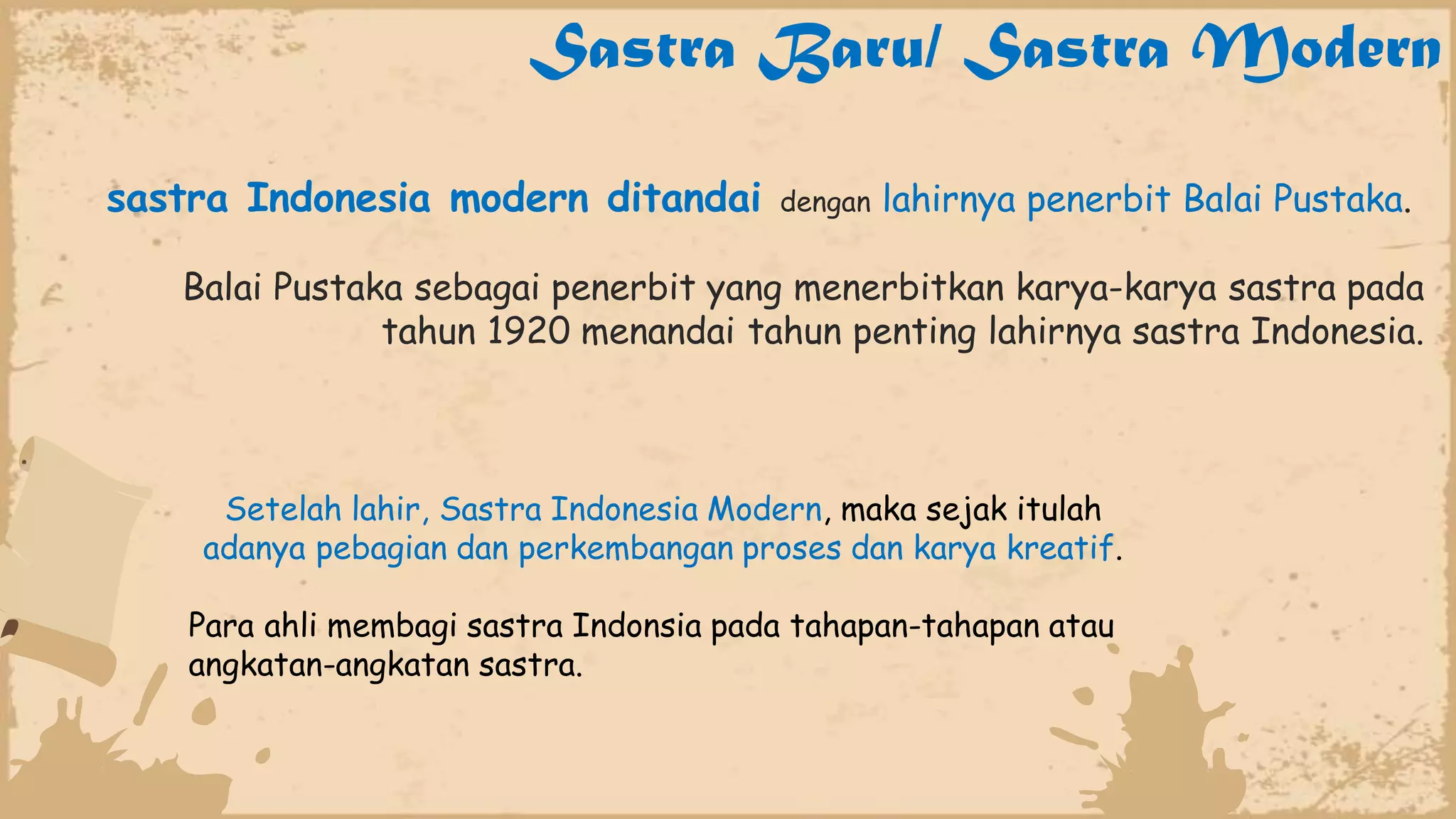 Perkembangan Sastra Indonesia | PDF