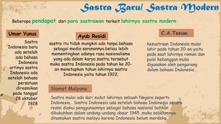 Perkembangan Sastra Indonesia | PDF