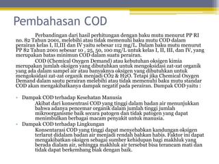Analisis Kadar COD dan KMnO4 Pada Perairan | PPTX