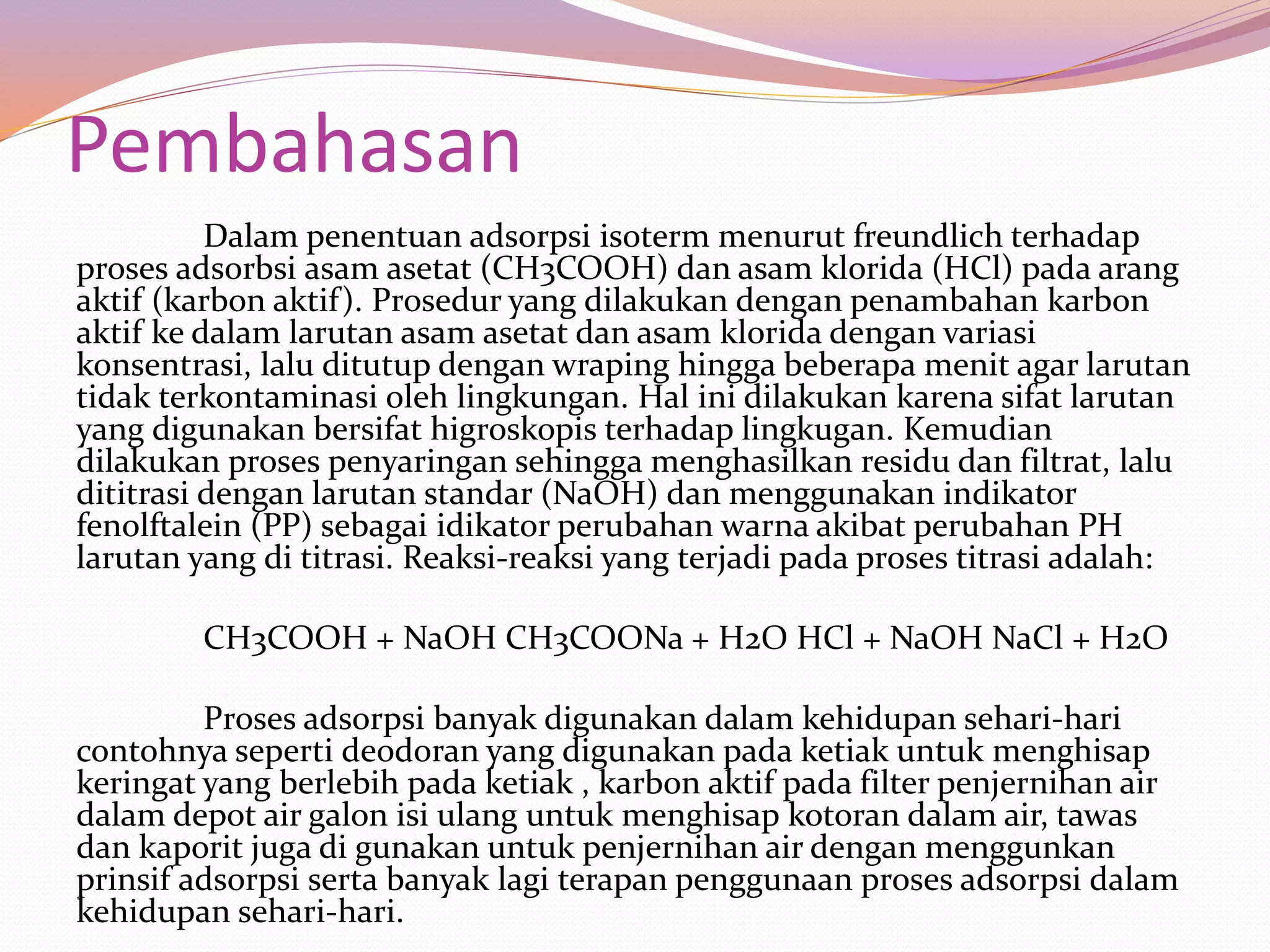 Analisis Isoterm Adsorbsi Pada Perairan | PPTX