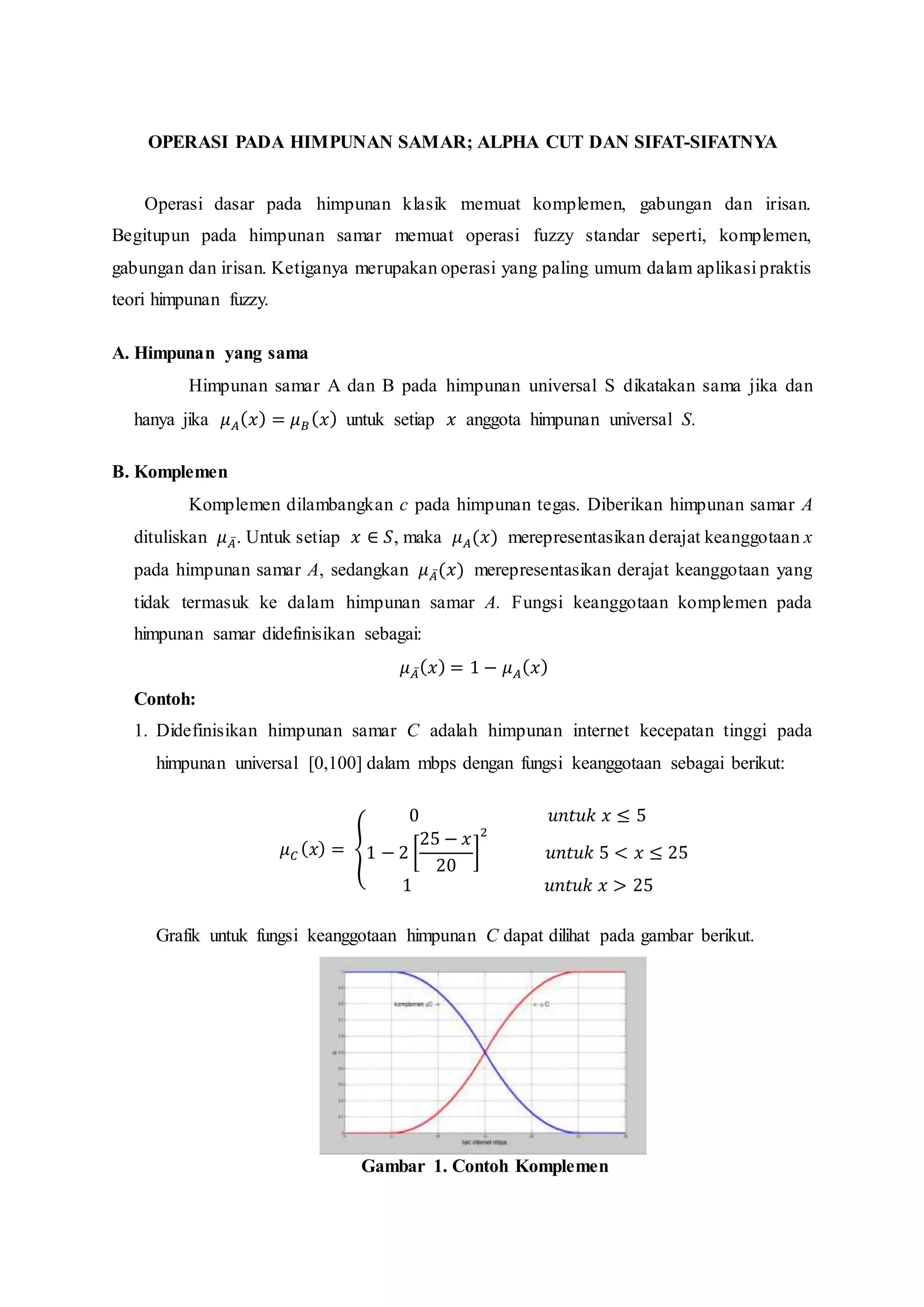 operasi pada himpunan samar | DOCX