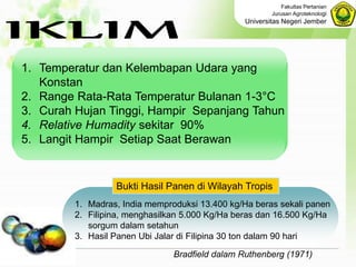 sistem pertanian tropika (karakteristik ekosistem tropika) | PPTX