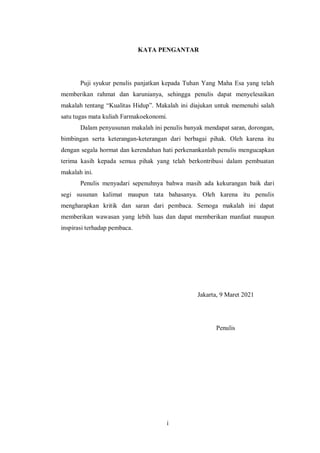 Kel 10. farmakoekonomi makalah-kualitas hidup | PDF