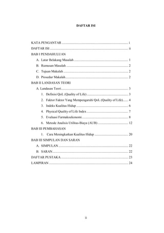 Kel 10. farmakoekonomi makalah-kualitas hidup | PDF