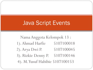 Java Script Events | PPT