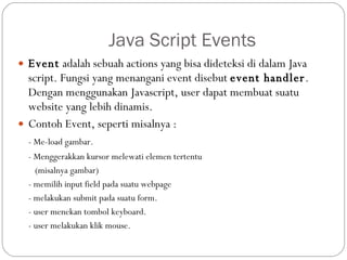 Java Script Events | PPT