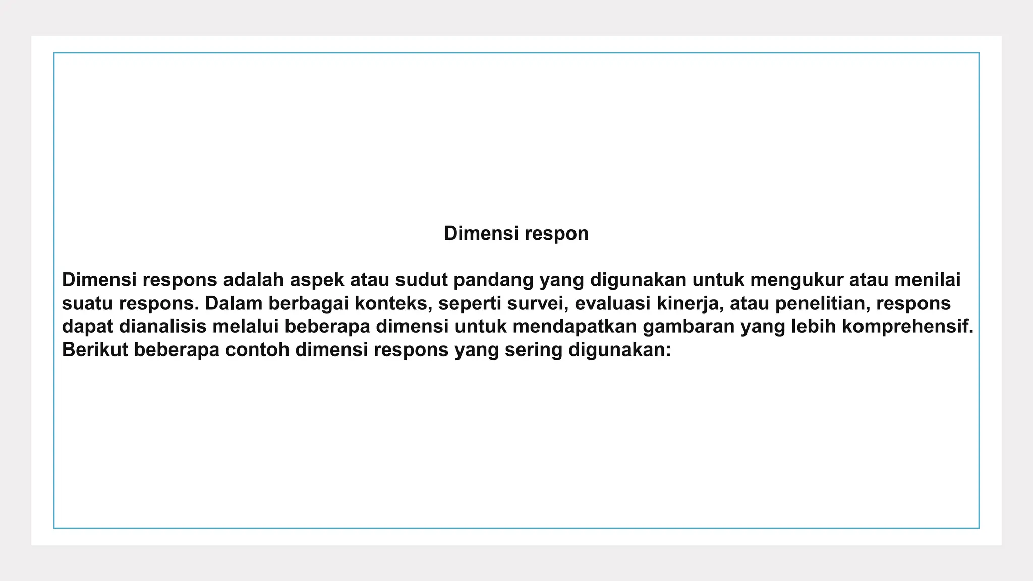 Dimensi Respon dan Tindakan dan Hambatan Teurapeutikpptx | PPTX